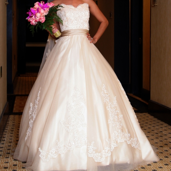 Dresses | Wedding Dress Color Champagne Size 2p | Poshmark